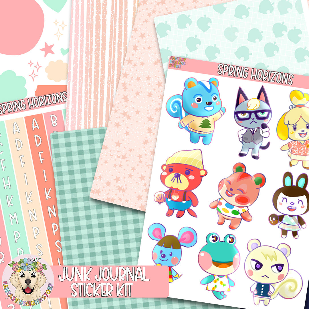 Spring Horizons Junk Journal Sticker Kit – Fantasy Designs Planner Supplies