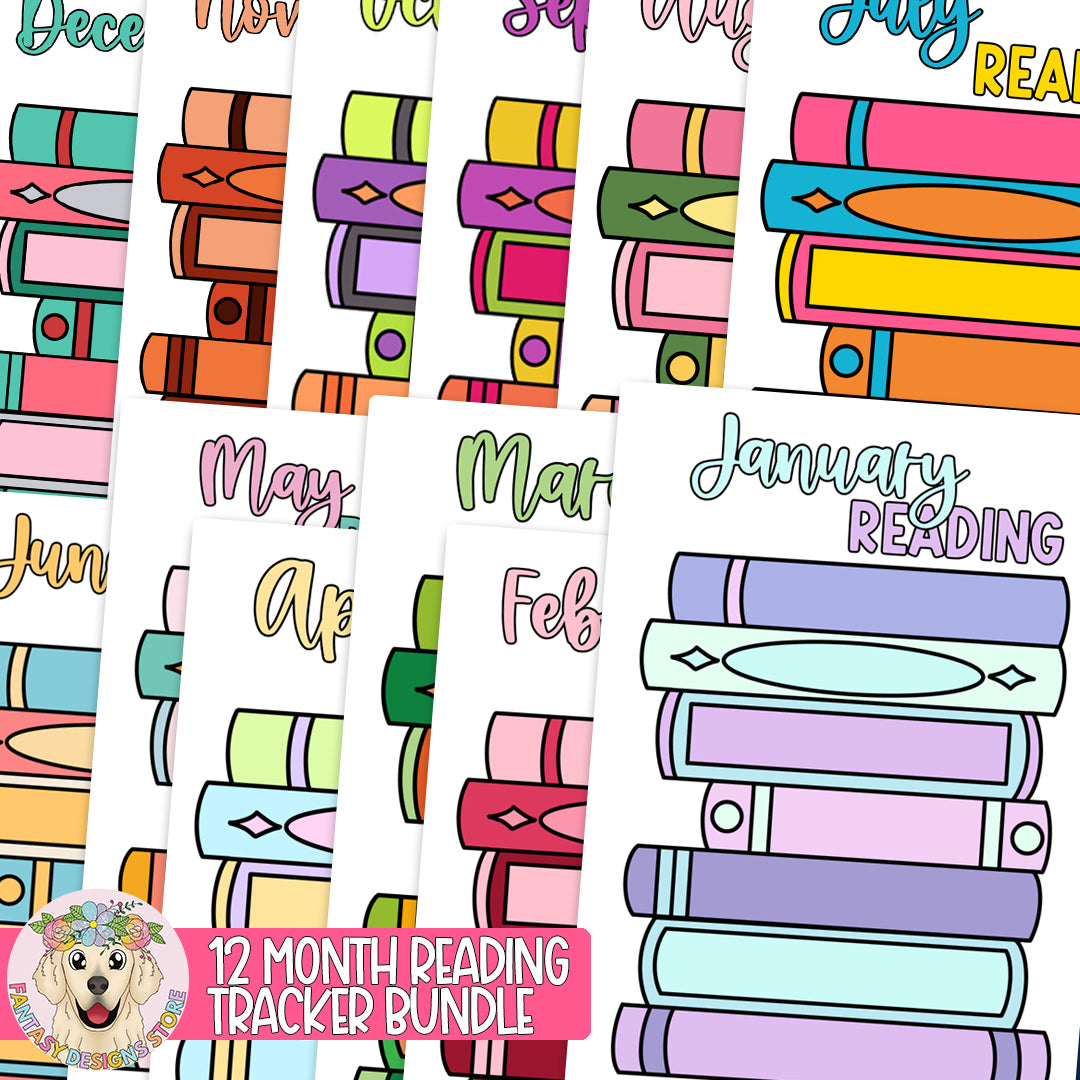 Monthly Reading Tracker Bundle – Fantasy Designs Planner Supplies