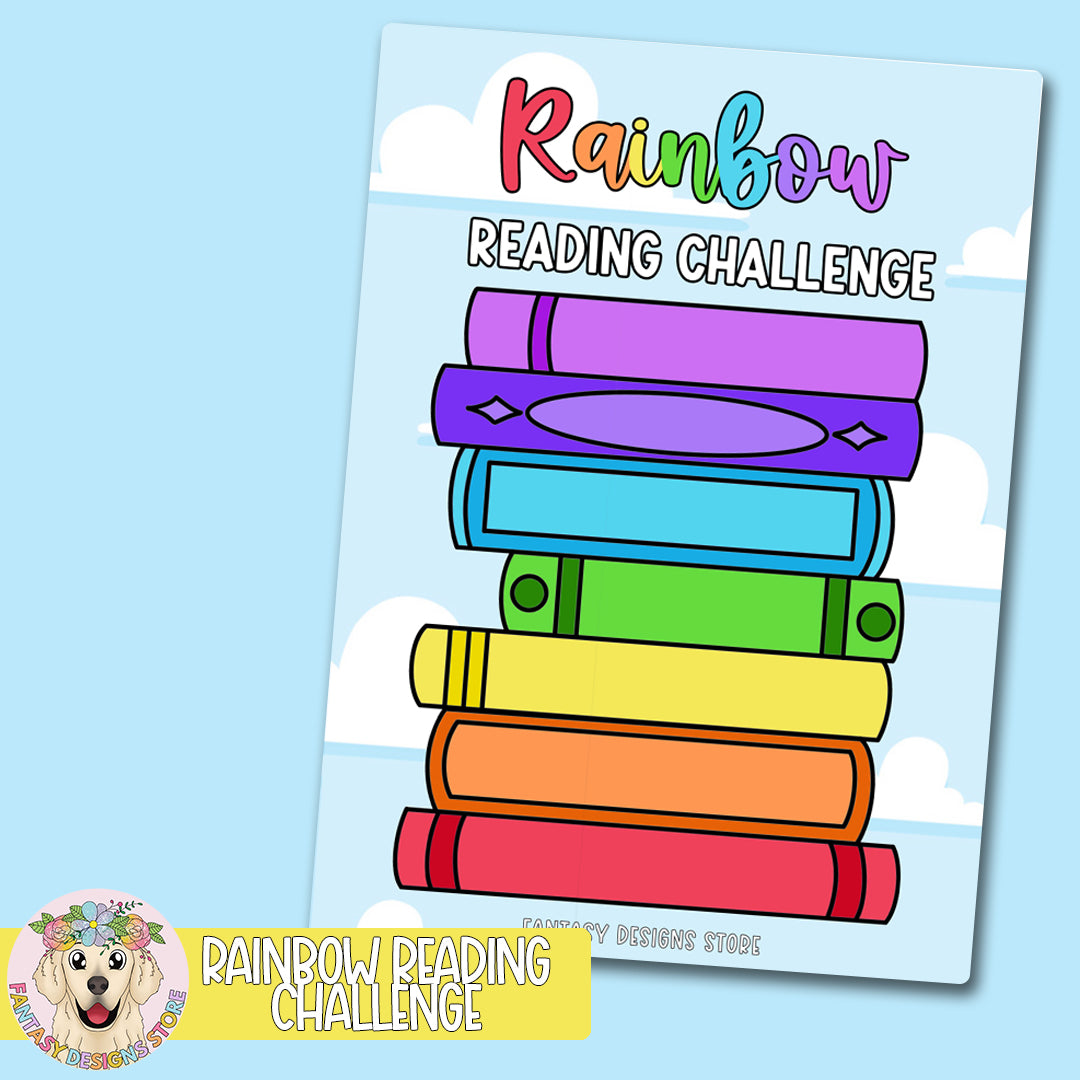 Rainbow Reading Challenge Sticker Sheet – Fantasy Designs Planner Supplies